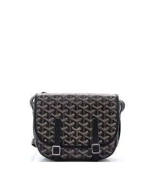 Goyard Pm Belvedere Messenger Bag Coated Canvas With Leather - Black