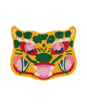 ZSA ZSA ZSU Dadri Beaded Coaster, 4 X 3 - Yellow