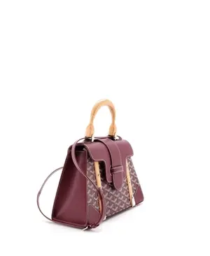Goyard Pm Saigon Top Handle Bag Coated Canvas With Leather