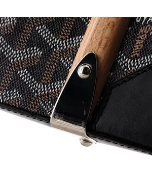 Goyard Pm Saigon Top Handle Bag Coated Canvas With Leather - Black