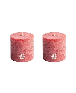 ZSA ZSA ZSU Deurne Pillar Candle, Set Of 2, 3.5 - Fushia