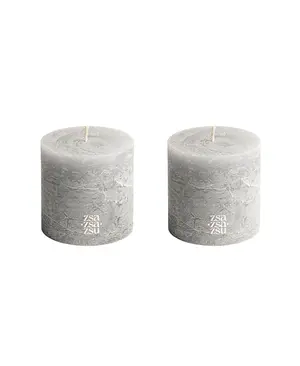 ZSA ZSA ZSU Deurne Pillar Candle, Set Of 2, 3.5 - Grey