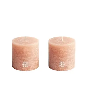 ZSA ZSA ZSU Deurne Pillar Candle, Set Of 2, 3.5 - Rose
