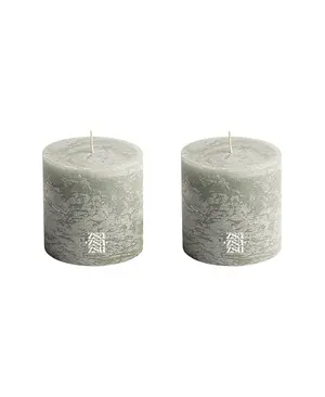 ZSA ZSA ZSU Deurne Pillar Candle, Set Of 2, 3.5 - Turquoise