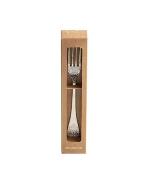 ZSA ZSA ZSU Dume Patterned Steel Dinner Fork, Set Of 4, 1.18 X 9.06 X 0.12 - Silver