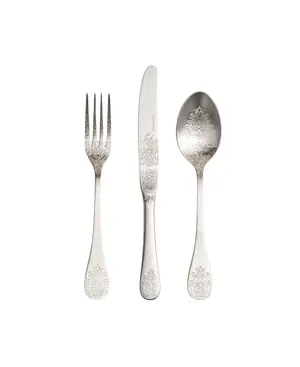 ZSA ZSA ZSU Dume Patterned Steel Dinner Fork, Set Of 4, 1.18 X 9.06 X 0.12 - Silver