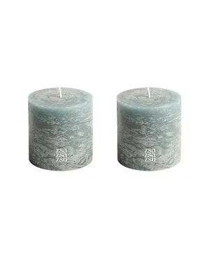 ZSA ZSA ZSU Deurne Pillar Candle, Set Of 2, 3.5 - Petrol