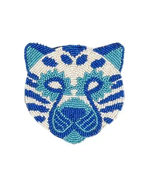 ZSA ZSA ZSU Dadri Beaded Coaster Tiger, 4 - Blue
