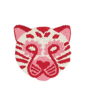 ZSA ZSA ZSU Dadri Beaded Coaster Tiger, 4 - Pink