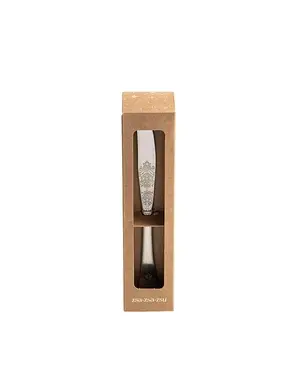 ZSA ZSA ZSU Dume Patterned Steel Dessert Knife,set Of 4, 7.8l X 0.8w X 0.8h - Silver
