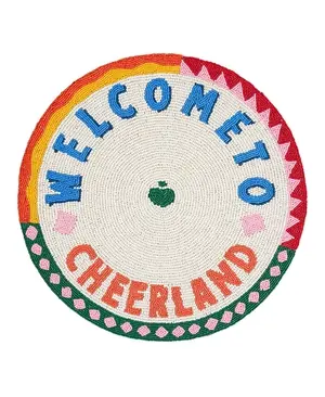 ZSA ZSA ZSU Dadri Beadded Placemat Cheerland. 14 X 14 - White