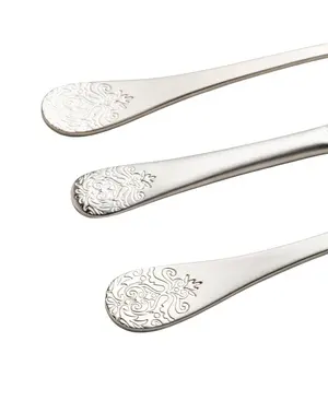 ZSA ZSA ZSU Dume Patterned Steel Dessert Fork Set Of 4, 9 X 1.1 X 0.1 - Silver