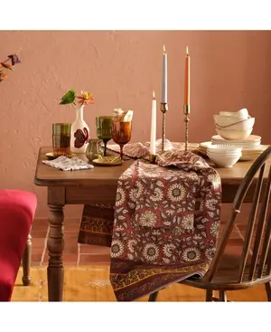 ZSA ZSA ZSU Bundi Block Printed Napkin Set Of 6, 18 X 18