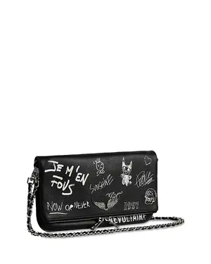 Zadig&Voltaire Rock Arty Tag Leather Shoulder Bag - Black