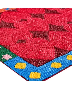 ZSA ZSA ZSU Dadri Beadded Placemat Heart, 12 X 16