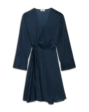 Zadig&Voltaire Remoir Satin Wrap Midi Dress