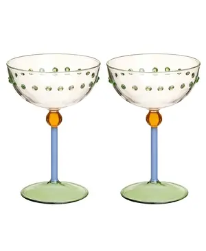 ZSA ZSA ZSU Henan Borosilicate Glass Martini Glass Set Of 2 - Clear