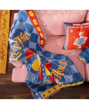 ZSA ZSA ZSU Novelas Fringed Jacquard 100% Cotton Throw Fun, 54 X 71