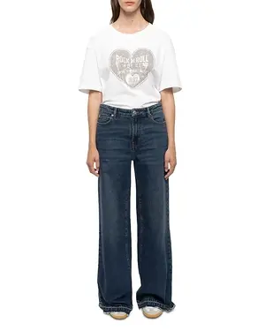 Zadig&Voltaire Eli High Rise Wide Leg Jeans - Medium Blue