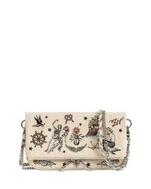 Zadig&Voltaire Rock Mini Tattoo Vintage Effect Patent Leather Pouchette