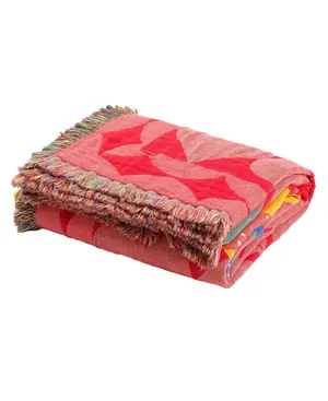 ZSA ZSA ZSU Novelas Fringed Jacquard Throw Razzle, 54 X 71
