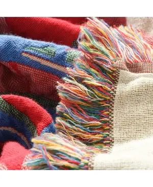 ZSA ZSA ZSU Novelas Fringed Jacquard Throw Razzle, 54 X 71