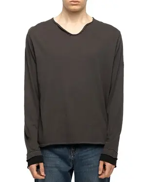 Zadig&Voltaire Monastir Five Button Cotton Henley Shirt - Carbone
