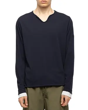 Zadig&Voltaire Monastir Five Button Cotton Henley Shirt - Encre