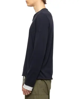 Zadig&Voltaire Monastir Five Button Cotton Henley Shirt - Encre