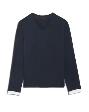 Zadig&Voltaire Monastir Five Button Cotton Henley Shirt - Encre