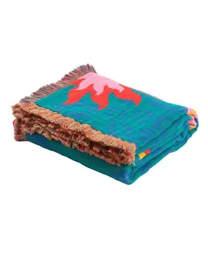 ZSA ZSA ZSU Novelas Fringed Jacquard Throw Vibe, 54 X 71