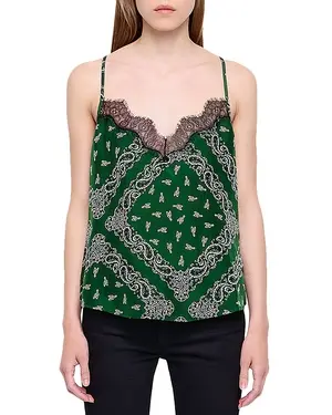 Zadig&Voltaire Cespa Bandana Print Silk Camisole Top