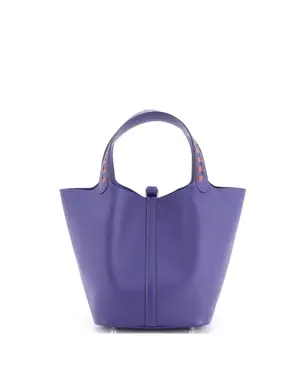 Hermès Mm Picotin Lock Bag Tressage Epsom - Blue