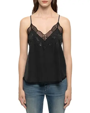 Zadig&Voltaire Christy Silk Embellished Camisole - Black