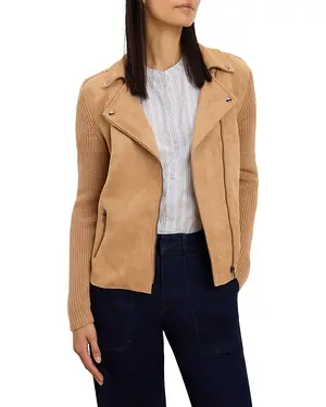 NIC+ZOE Mixed Media Moto Jacket - Caramel