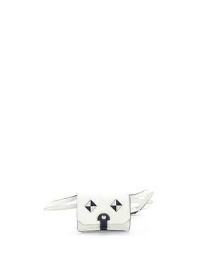 Hermès Chien Card Holder With Strap Swift And Chevre Mysore - Neutral
