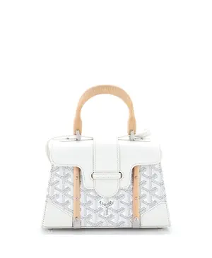 Goyard Mini Structured Saigon Top Handle Bag Coated Canvas With Leather White