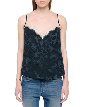 Zadig&Voltaire Cespa Jacquard Horses Silk Camisole - Gloom