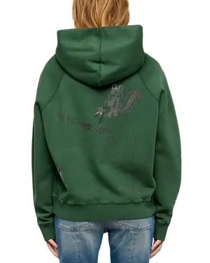 Zadig&Voltaire Embellished Cotton Hoodie - Rain Forest