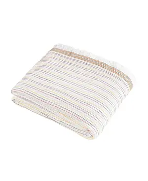 ZSA ZSA ZSU Faro Fringed Yarn-dyed Cotton Pique King Blanket, 94.49 X 86.61 - White