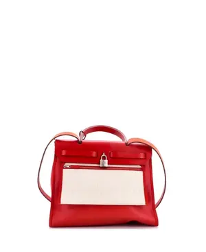 Hermès 31 Herbag Zip Berline Vache Canvas And Leather