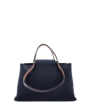 Hermès 39 Cabag Elan Toile And Leather - Blue/ Blue/ Brown