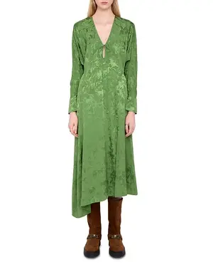 Zadig&Voltaire Rouna Jacquard Horses Silk Dress - Verveine