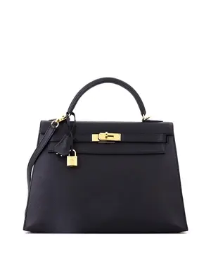 Hermès Kelly 32 Handbag Black Epsom With Gold Hardware - Noir