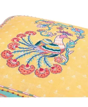 ZSA ZSA ZSU Ghuni Tasseled Embroidered Cotton Cushion, 19.6 X 19.6