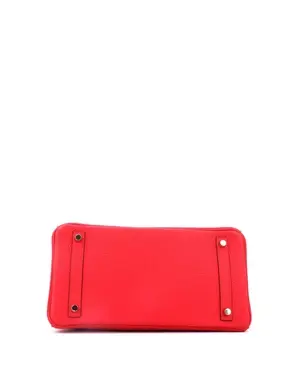 Hermès Birkin 30 Handbag Red Clemence With Gold Hardware