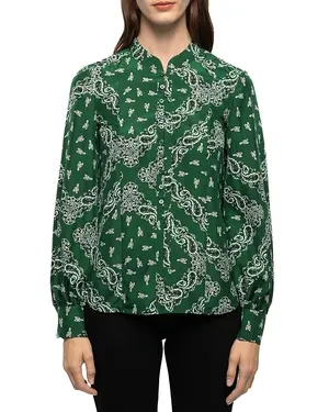 Zadig&Voltaire Twina Bandana Print Silk Top - Meadow