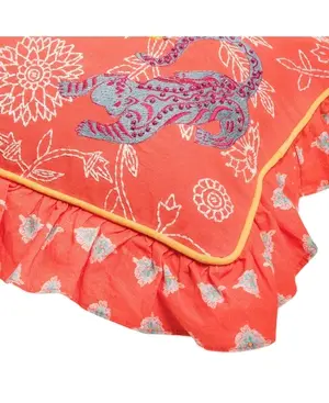 ZSA ZSA ZSU Ghuni Ruffle Detail Cotton Cushion, 22 X 12