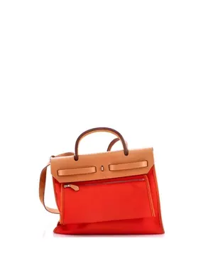 Hermès 31 Herbag Zip Leather And Toile