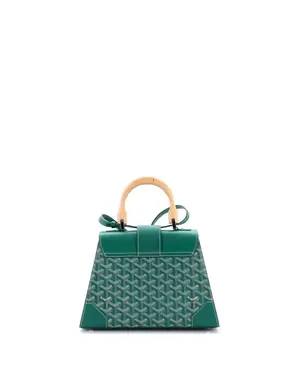 Goyard Pm Saigon Top Handle Bag Coated Canvas With Leather - Green